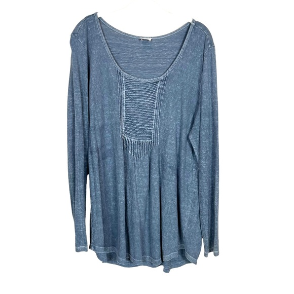 Poetry | Tops | Poetry Linen Jersey Tunic Top Blue Womens 4 | Poshmark